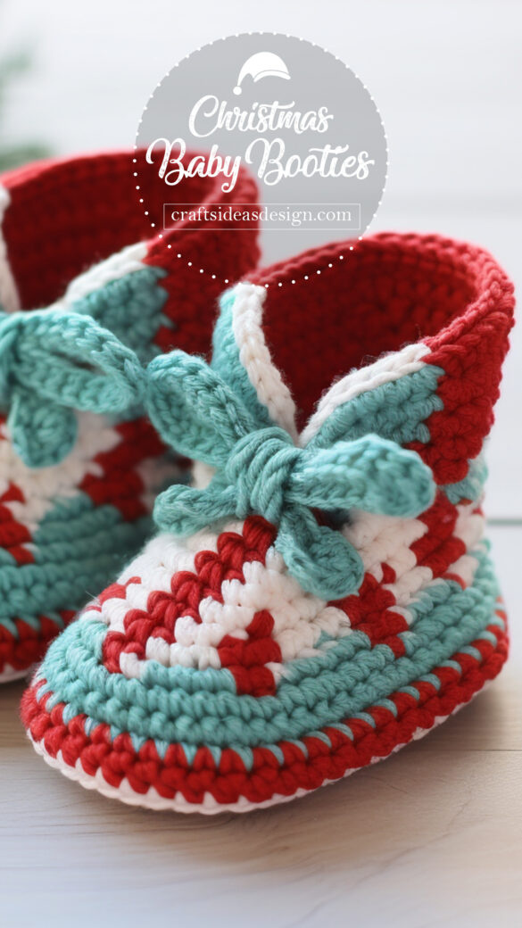 20 Christmas Baby Booties Crochet - Crafts Ideas