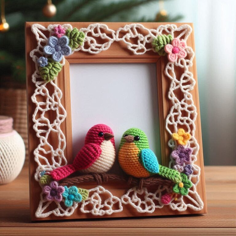 Charming Crochet Bird Frame