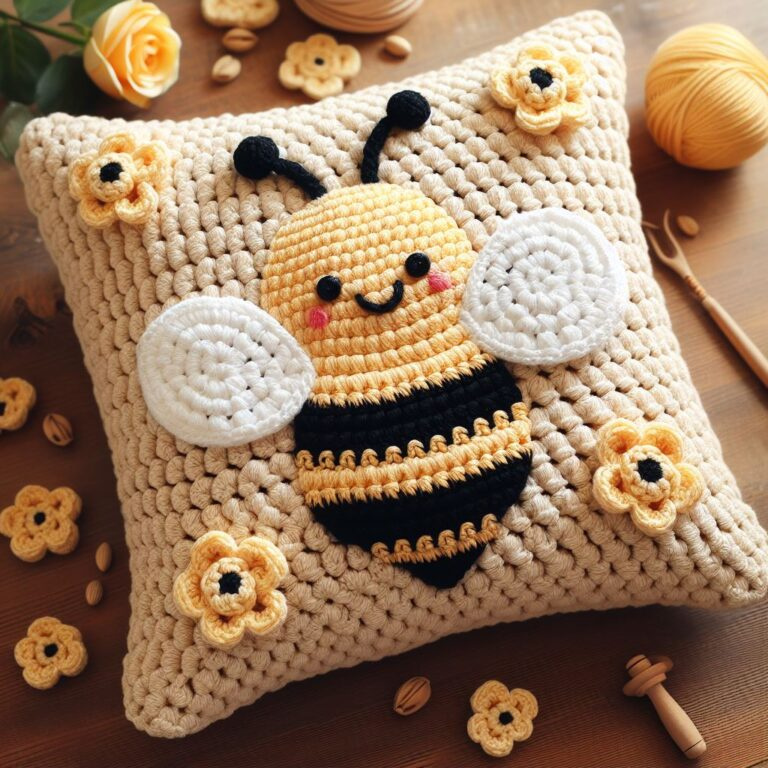 Crochet Bee Pillow: A Whimsical Home Decor Piece