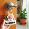 Crocheted Flower Welcome Sign