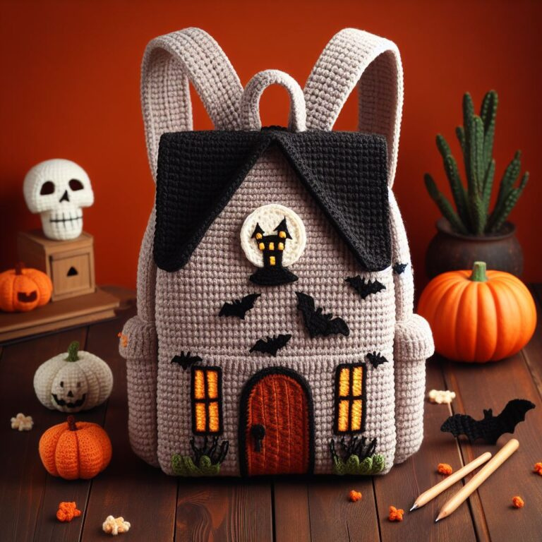 Haunted House Crochet Backpack