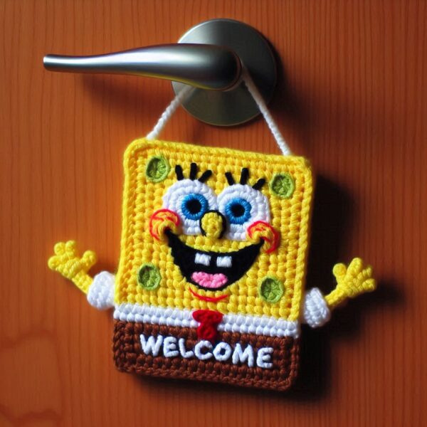SpongeBob Crochet Door Sign