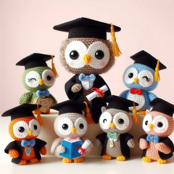 Adorable Crochet Graduation Owls