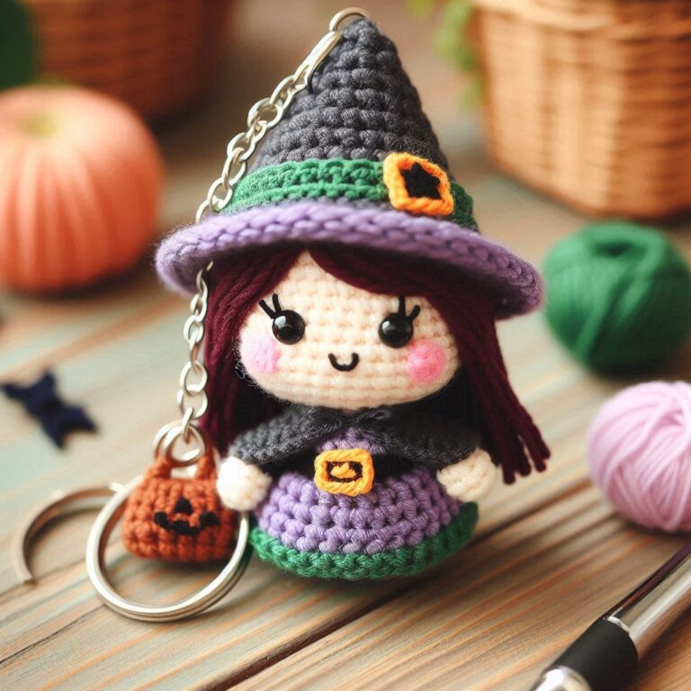 Cute Amigurumi Witch Keychain