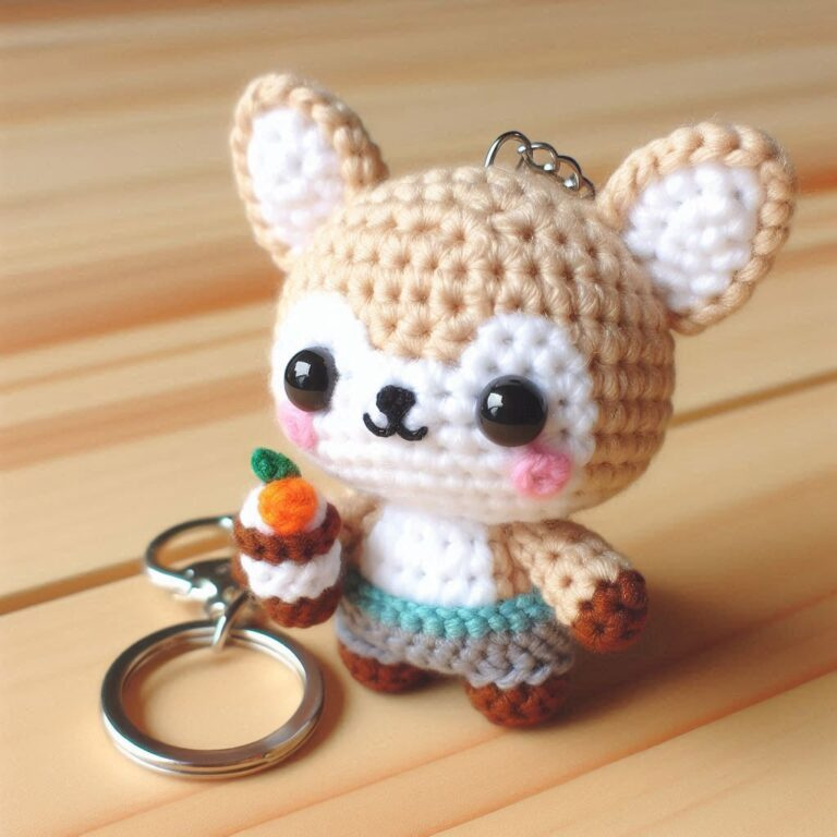 Keychain Amigurumi Crochet Fox - Crafts Ideas