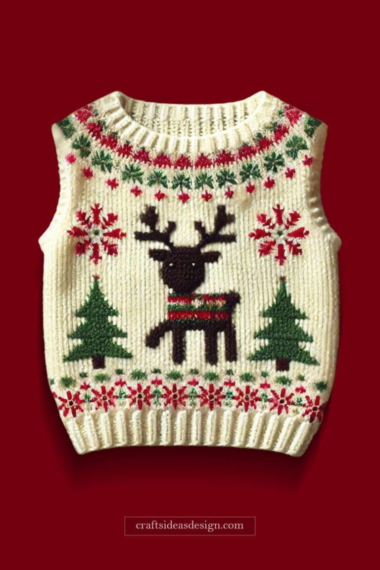 10 Crochet Christmas Mini Vest Ideas - Crafts Ideas