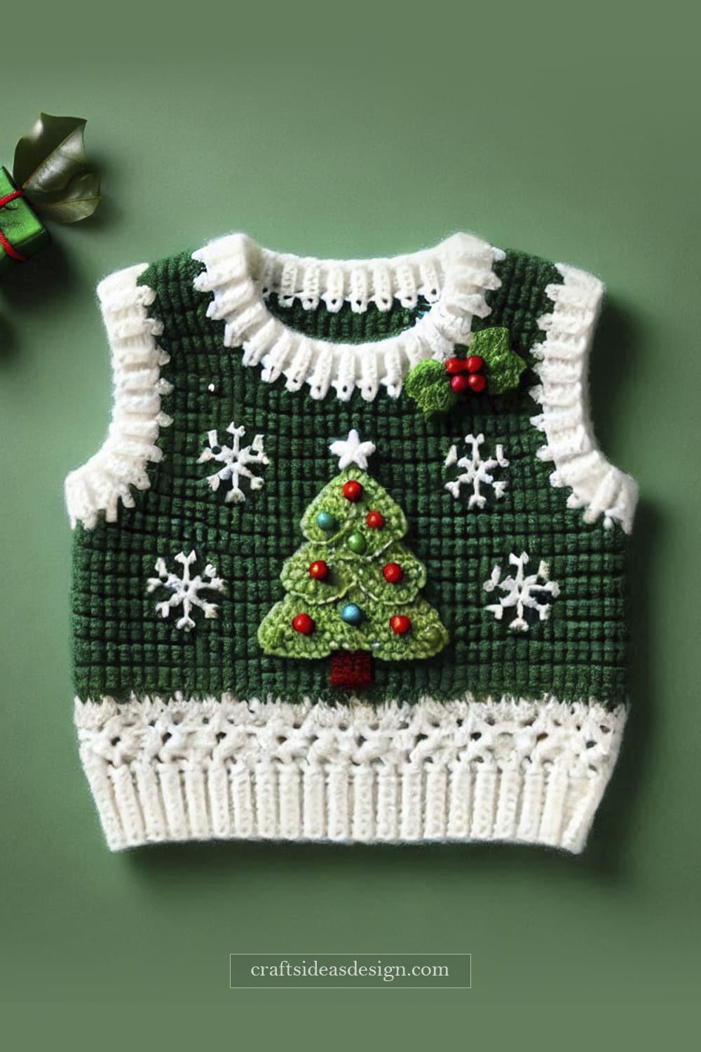 10 Crochet Christmas Mini Vest Ideas - Crafts Ideas