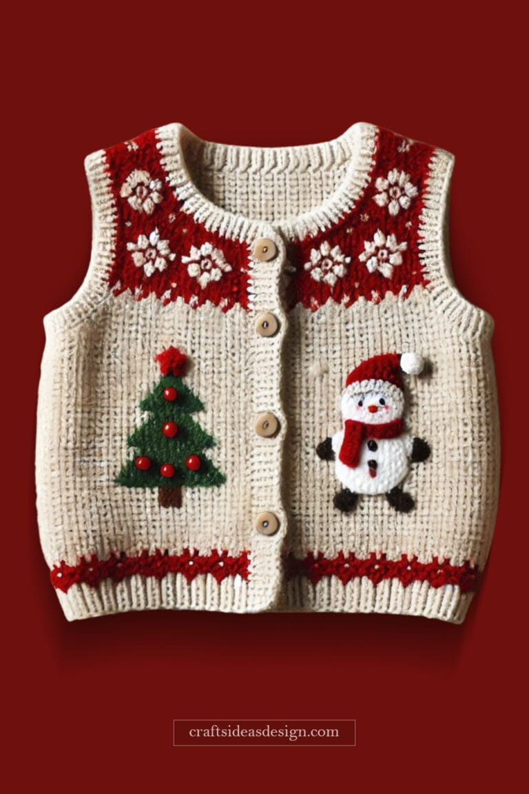 10 Crochet Christmas Mini Vest Ideas - Crafts Ideas