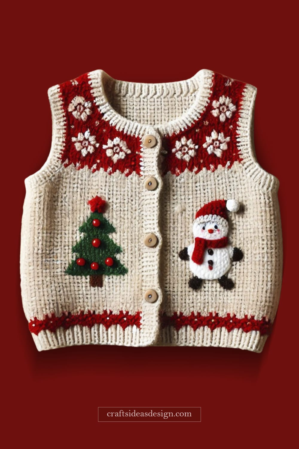 10 Crochet Christmas Mini Vest Ideas - Crafts Ideas