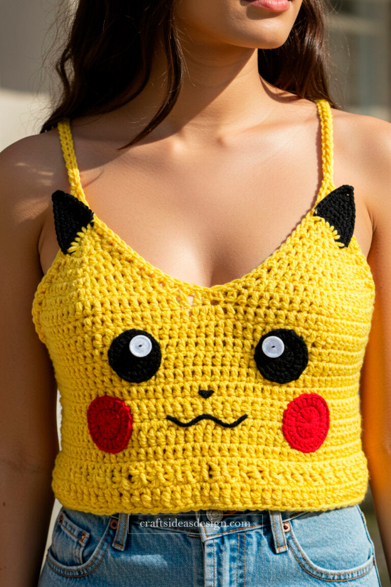 Pikachu Crochet Crop Tops Ideas - Crafts Ideas