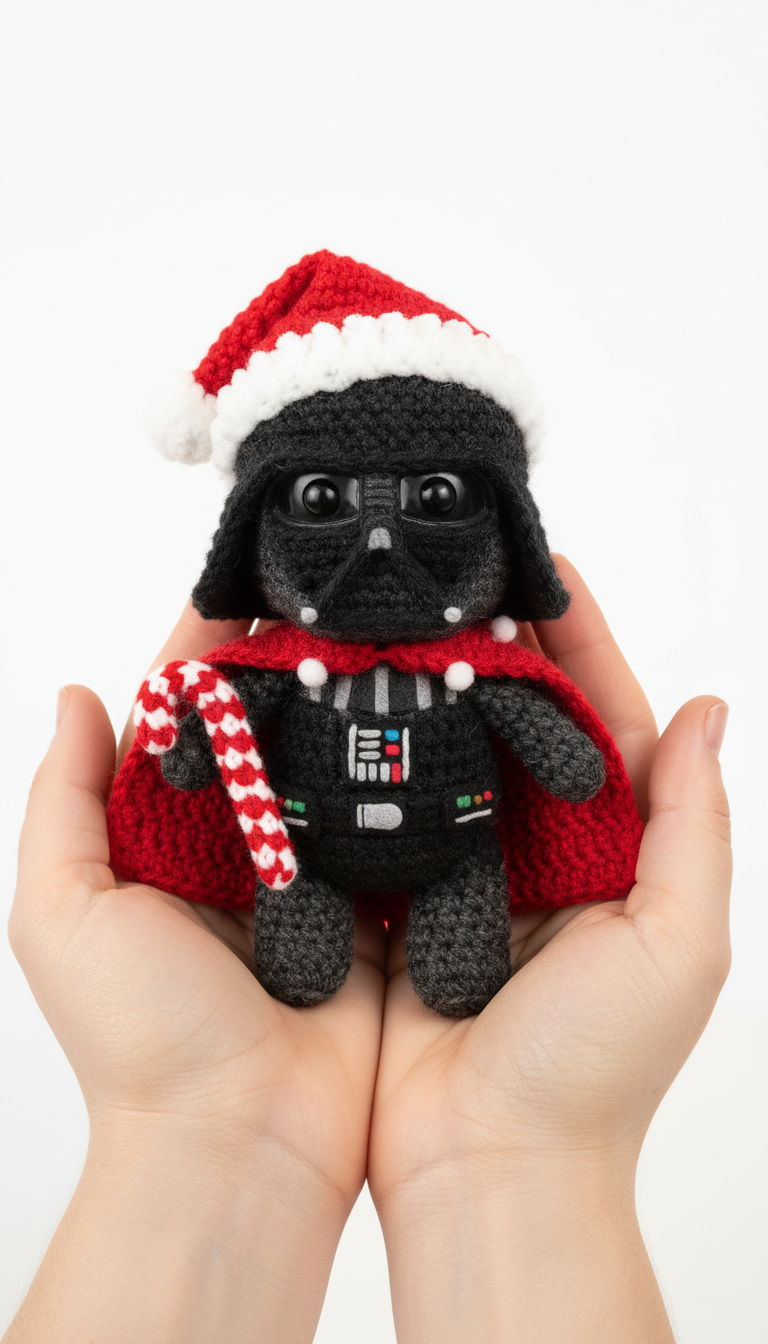 Master the Dark Side of Cuteness: Darth Vader Christmas Amigurumi ...