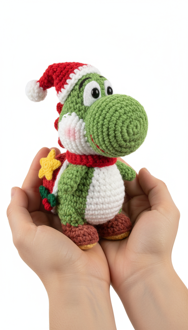 Jolly Holiday Yoshi Amigurumi Crochet Pattern: Your Festive Dino Friend ...