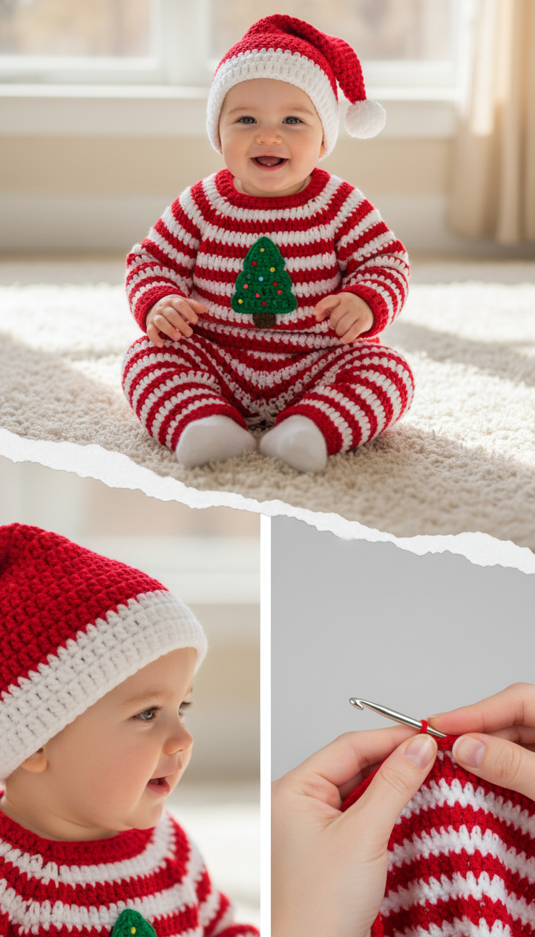 Adorable Crochet Baby Christmas Romper Pattern: Festive Santa Suit for ...