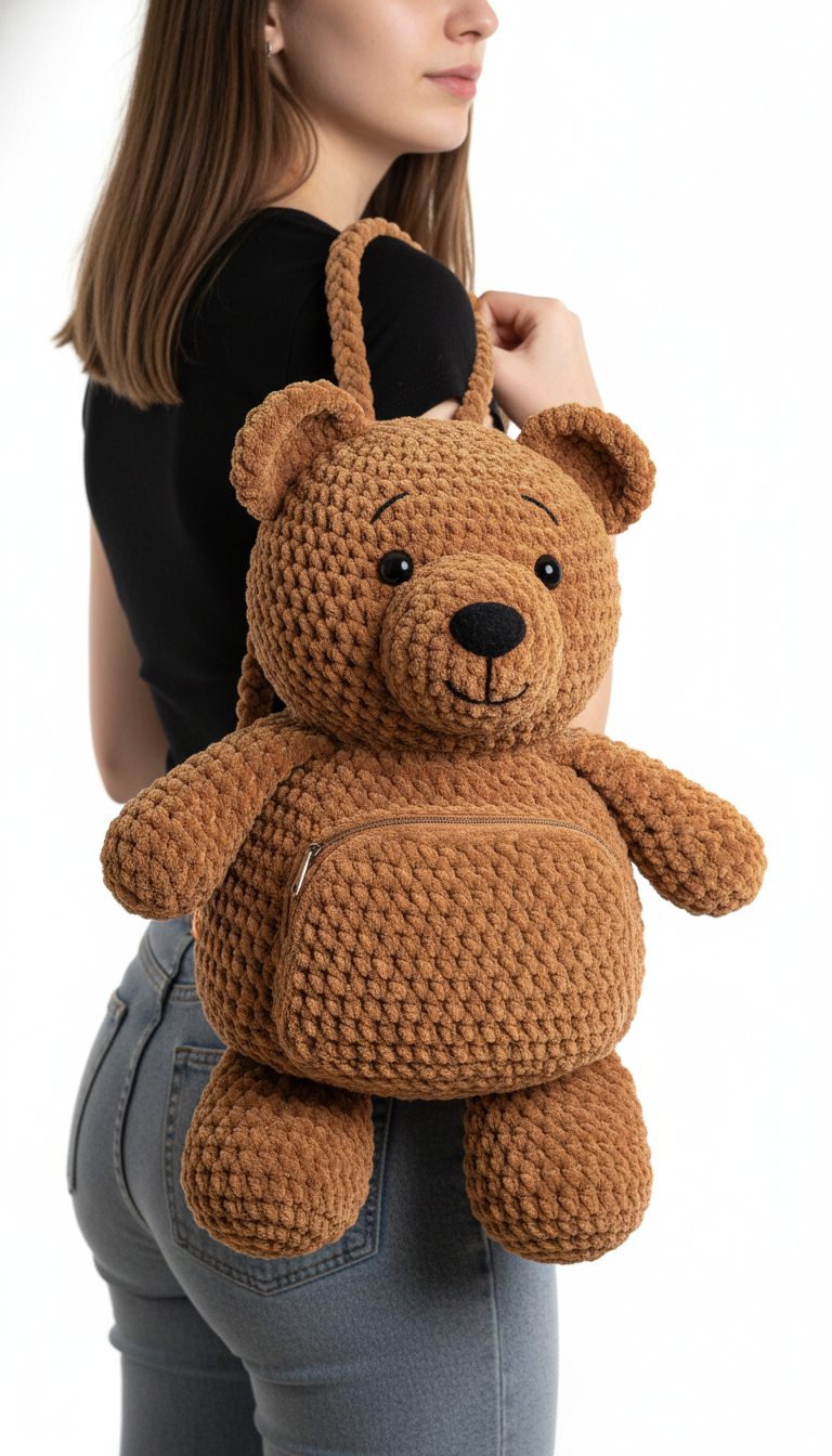 Adorable Crochet Teddy Bear Backpack: Free Amigurumi Pattern - Crafts Ideas