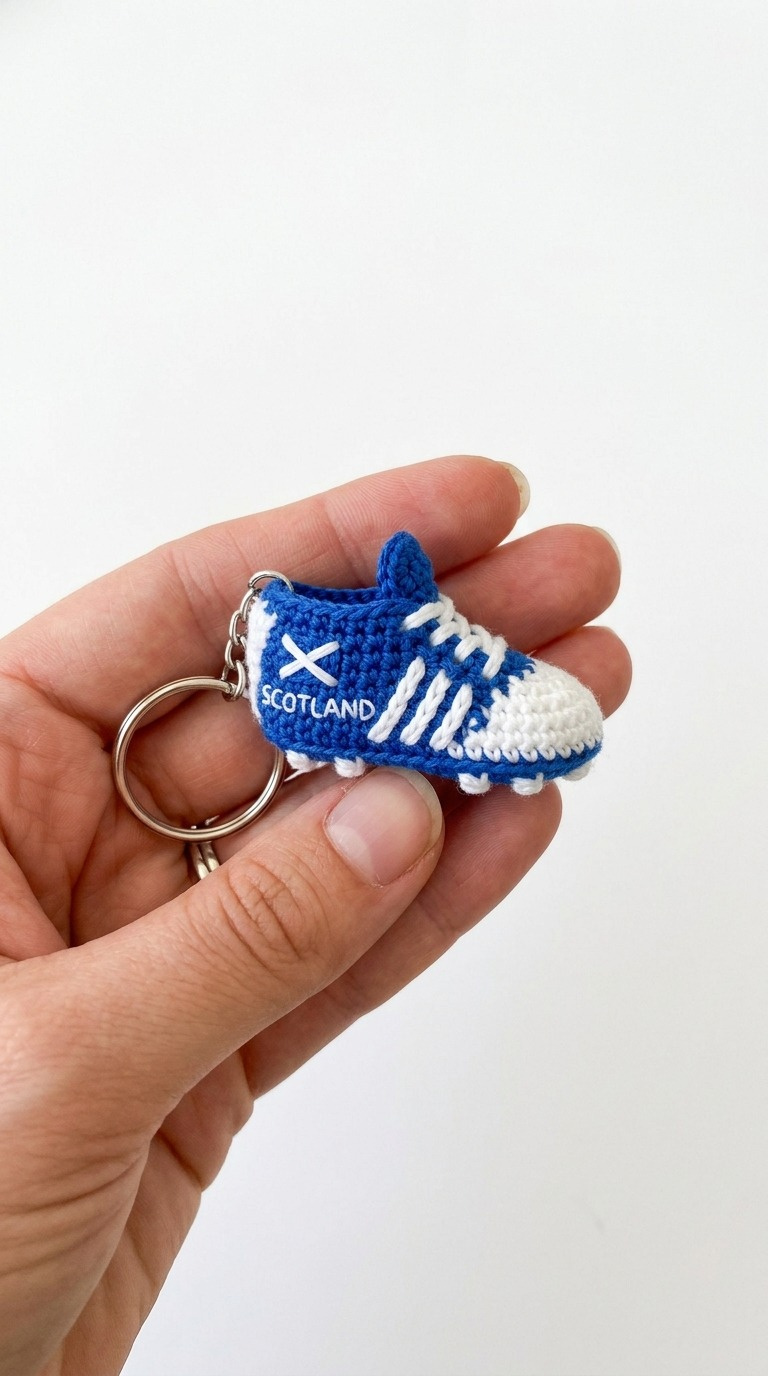 Score Big with This Amigurumi Scotland Football Boot Keychain Crochet ...
